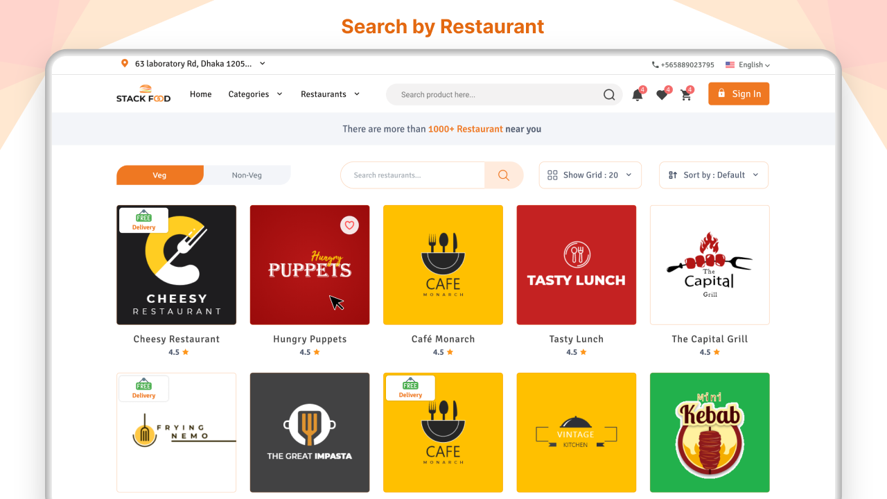 StackFood - React User Website by sixamtech | CodeCanyon